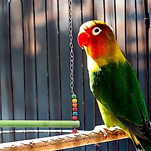 Ipetboom Parakeet Toys Parrot Toy Bird Chewing Perch Wooden Bird Hanging Swing Ferris Pet Parrot Chewing Toys for Parrot Sparrow Parakeet Canary Cockatiel () Parakeet Toys Parrot Toys