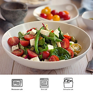 Artestia 30-OZ Pasta Bowls Set of 4, Large White Porcelain Salad Serving Plates 9 Inch Soup Dinner Bowls for Kitchen, Restaurant, Dishwasher, Microwave Safe