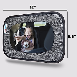 Good Gear Baby Car Mirror for Back Seat Rear Facing Carseat, Shatterproof Backseat View, Infant Safety Travel Essential, Black