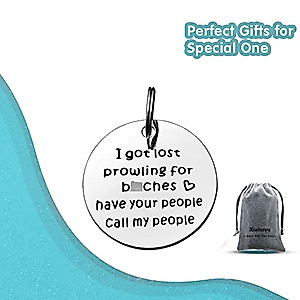 Funny Pet Tag Dog Collar Tag Dog Cat Pet ID Tag Pet Owner Gift I Got Lost Prowling Have Your People Call My People Keychain Puppy ID Tag for Dog Cats Owner