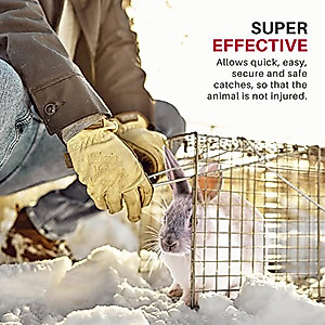 Animal Trap (32"x10"x12") - Best Humane Animal Trap for Gophers, Racoons, Possums, Groundhogs, Beavers and Other Similar Sized Animals. Easy Trap Catch & Release cage with 1-Door by LifeSupplyUSA