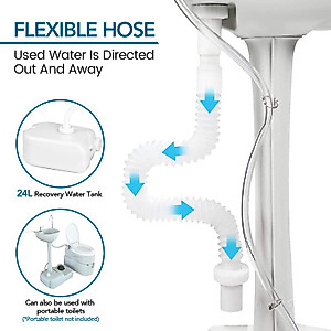 ZHIHUITONG Outdoor Garden Camping Hand Sink with Portable Toilet, Removable Hand Washing Basin Sanitary Ware for RV/Kitchen/Indoor (hand sink with tank)