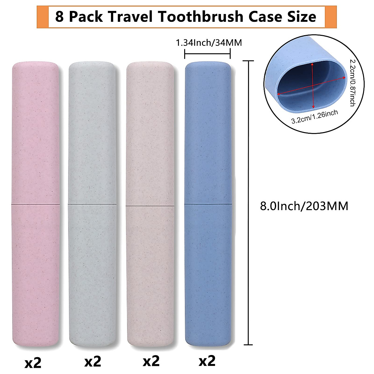 CEE 8 Pack Travel Toothbrush Case & 2 Pack 3 in 1 Travel Toothbrush Cup Case Box, Plastic Breathable Portable Toothbrush Holder Toothpaste Storage Box Cup for Travel, Business, Home, Camping, School