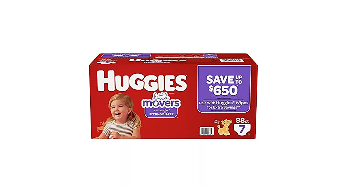 Huggies Little Movers Diapers - Size 7 for Active Babies