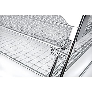 FLAMETOP Foldable Sliding 3 Tiered Jerky Rack Extension Cooking Space Applicable to Barrel Style Pellet Smoker Grills