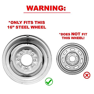 Hubcaps.com - Premium Quality 16" Silver Hubcaps/Wheel Covers fits Ford Van, One-Piece Heavy Duty Construction (Set of 4)