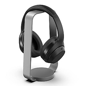 HumanCentric Headphone Stand Headset Holder in Space Gray, Weighted Aluminum Headphone Holder, Desk Headphone Hanger Displays and Holds Headsets, Works with Most Headphone Brands and Sizes