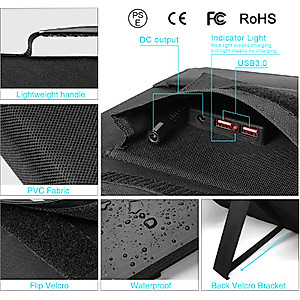 Portable Solar Panel 60w, 5v USB & 18v Dc, KYOKYO, Solar Panel Kit, Outdoor Solar Panel Charger, Solar Panel for Camping, Hiking, Solar Charging Complete System, Foldable Solar Panels Suitcase