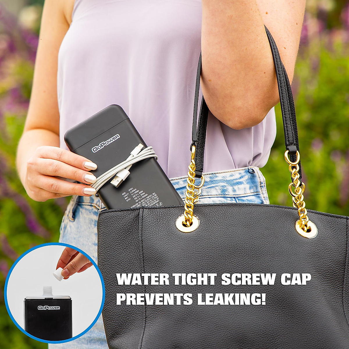 GoPong Power Bank Flask - 8 oz Hidden Alcohol Container - Includes Funnel and Liquor Bottle Pour Spout