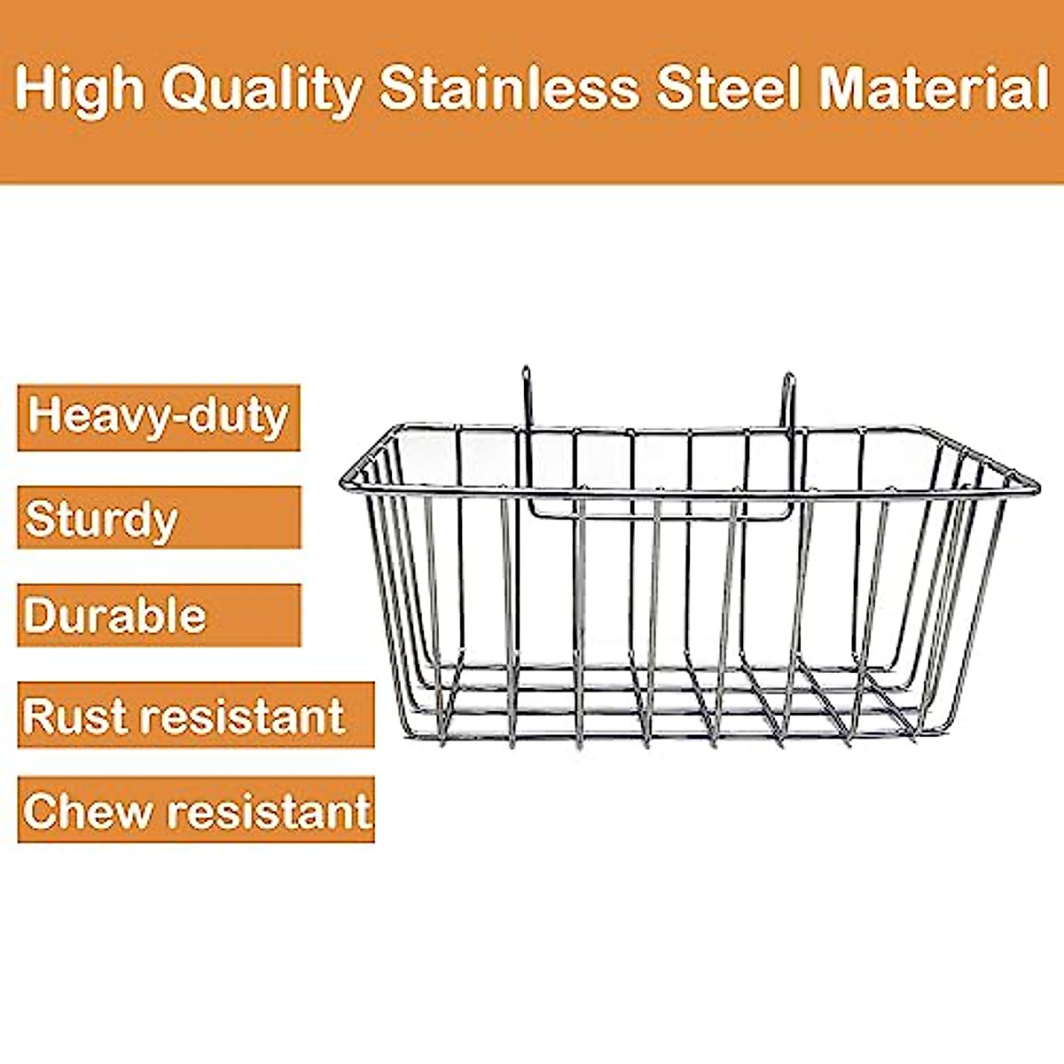 RMNHPTK Rabbit Hay Feeder Rack for Cage, Rabbit Hay Dispenser Holder Stainless Steel Heavy-Duty Metal Hanging Hay Manger for Rabbits Bunnies Guinea Pigs Chinchillas (1 Pack, 9x3.9x3.9 in)
