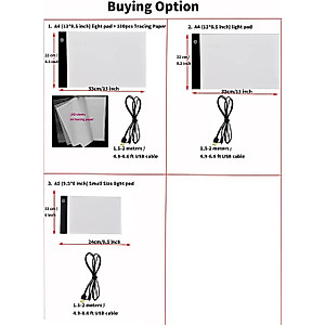 Generic Small Light Box for Tracing, Drawing, Painting, Diamond Art, Weeding Vinyl, LED Tracer Pads, Artists Light Boxes, Bright Drafting Lightpad, Lightboard, Tablet