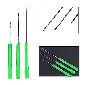 3 in 1 Baiting Needle Tool Fishing Rigging Bait Needle Kit Tool Set Bait Boilie Drill Stringer Needle for Making Rigs