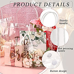 Sabary 12 Bridesmaid Gift bags I Do Crew Bachelorette Bags Plastic Clear Gift Bags with Handles for Wedding Party Favor Team Bride Shower Gift Bag (Crew, 11.8 x 9.8 x 3.9 Inch)