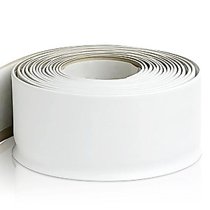 Proflex White Vinyl Trim 6 in X 20 ft - Peel and Stick Wall Base with Toe Kick