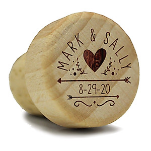 My Personal Memories Custom Personalized Wood T-Cork Wine Stopper - Engraved Bulk Wedding Favors (1)