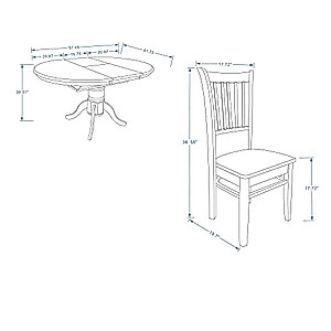 Glenwillow Home 7-PC - Oval Butterfly Leaf Dining Table + Spindle Back Dining Chairs Dining Set in White/Natural