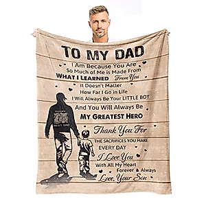 Dad Gifts from Son, Dad Blanket 60"x50", Birthday Gifts for Dad, Best Dad Gifts Ideas for Father, Bonus Dad Gifts for Men Valentines Anniversary Fathers Day Christmas, to My Dad Throw Blankets