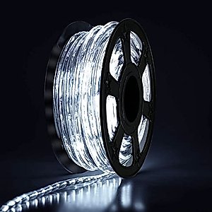 Party Spot! 100ft 960 LED Rope Lights, Strip Lights, Waterproof, 110V Connectable Led Rope Lights for Indoor, Outdoor, Weddings, Parties, Pool, Camping, Garden (Cool White)