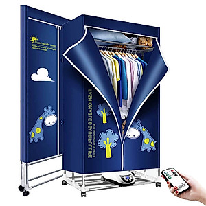 Foldable Electric Heated Clothes Airer Dryer Rack with Remote Control,2/3-Tier Household Dryer,1500W Warm Air Drying Wardrobe,(Anion) Digital Timer,Quick Dry,for Apartments Laundry Dorm (Size : 3 Lay