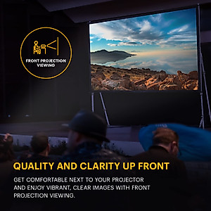 KODAK 120” Projector Screen w/Stand | Fast Fold Front Projection Backdrop for Outdoor & Indoor Movies with Tripod, Outdoor Stability Kit, & Black Storage Carry Case