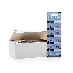 Cotchear 10 Pcs AG6 Button Cell Battery 1.55V Coin Alkaline Battery 371 SR920SW LR920 SR927 171 370 L921 LR69 SR920 AG6 Batteries [10pcs/Pack]