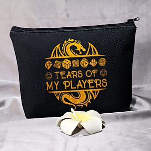 BDPWSS Tears Of My Players Funny RPG Gamer Cosmetic Bag d20 Dice Gift (tears of players bl)