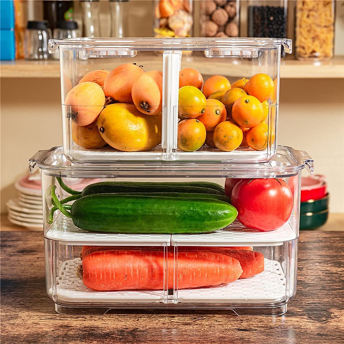 Large Food Storage Containers Fridge Produce Saver