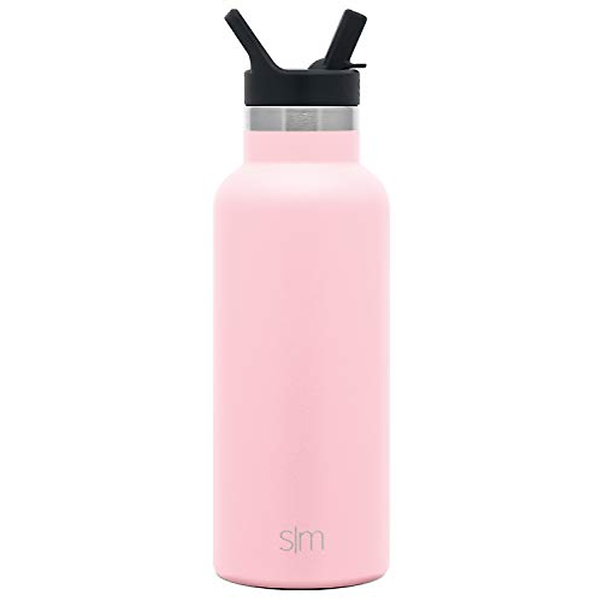Simple Modern Water Bottle with Narrow Mouth Straw Lid Metal Thermos Vacuum Insulated Stainless Steel l Reusable Leak Proof BPA-Free Flask | Ascent Collection | 17oz, Blush
