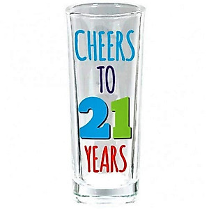 Amscan 21st Birthday Shot-Glasses, 3 oz, Multicolor