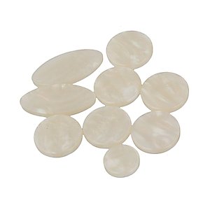 BQLZR 9Pcs Saxophone Key Buttons Slightly Yellow Color Pearl Shell Key Button Inlays for Alto Tenor Sax Saxophone Accessory