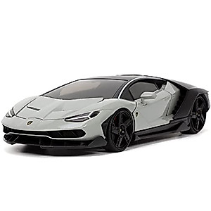Lamborghini Centenario Gray and Matt Black Hyper-Spec Series 1/24 Diecast Model Car by Jada"""
