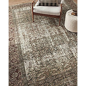 Amber Lewis x Loloi Georgie Collection GER-07 Moss/Salmon 5'-0" x 7'-6" Area Rug