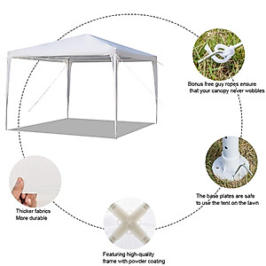 Gappys Carport Canopy Tent 10x10 FT - Heavy Duty White Commercial Party Wedding Gazebo Carport Shelter