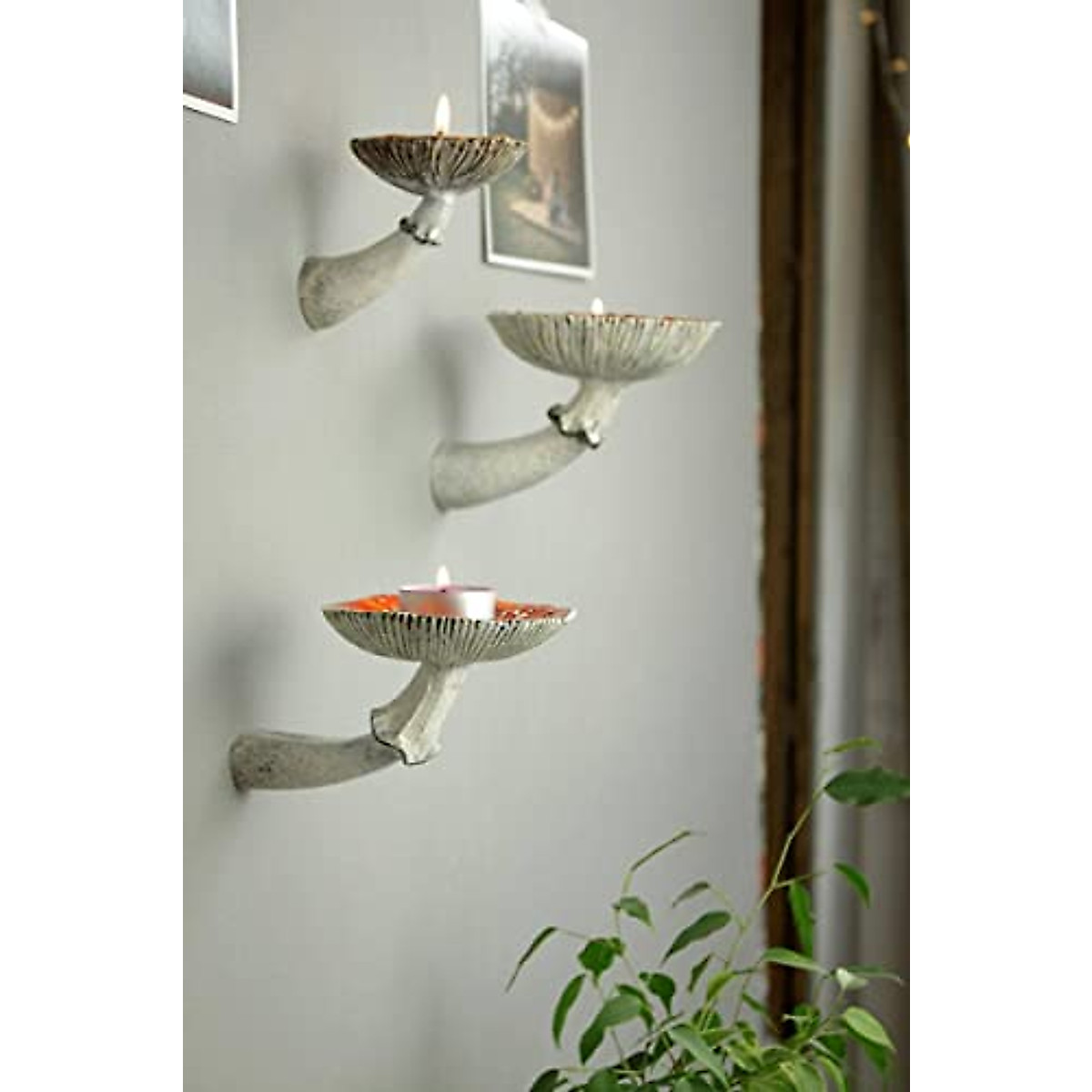 WUANGYOL Mushroom Hanging Shelf Floating Shelves Wall Storage Cute Room Decor Home Whimsical Wall Mounted Resin Storage Rack Creative Art Rack for Living Room Kitchen Bathroom 3Pcs