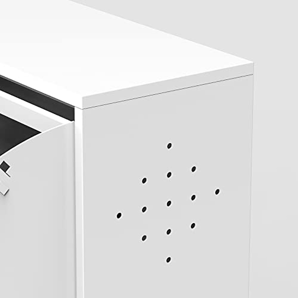 Metal Shoe Cabinet with 3 Flip Drawers, Wall Mounted & Upright Narrow Shoe Storage Organizer with Adjustable Shelf, Modern White Free Standing Shoe Cabinet for Entryway, Hallway, Holds 20 Pair Shoes