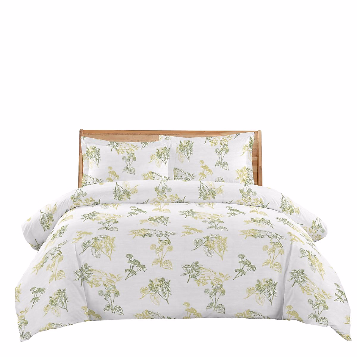 Royal Tradition Heavyweight Flannel, 100-Percent Cotton Queen 3PC Duvet Cover Set, Hedgerow Print, 170 GSM