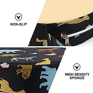 Kisangel Animal Printed Toddler Booster Seat Dining Chair Increasing Cushion Round Kids Booster Seat for Dining Portable Travel Increasing Cushion 32CM