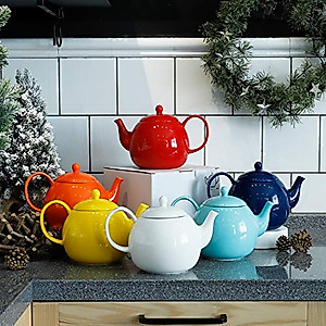 Sweese 220.101 Porcelain Teapot, 40 Ounce Tea Pot - Large Enough for 5 Cups, White