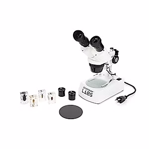 Celestron – Celestron Labs – Binocular Stereo Microscope – 20-60x Magnification – Upper and Lower LED Illumination – Includes 10 Prepared Slides