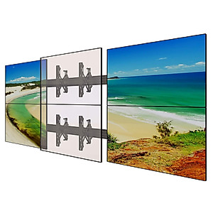 3x3 Video Wall Pop Out Mounting System Horizontal Rails Fixed Displays with with Micro Adjustment Arms Vesa Universal TV Television Monitors