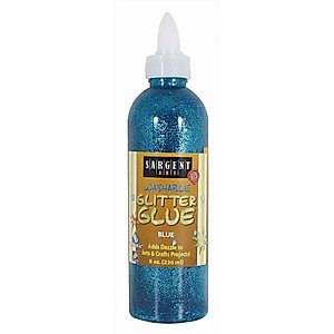 Sargent Art 8-Ounce Glitter Glue, Blue, Non-Toxic, Easy Bonding, Washable, Non-Toxic