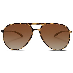 SOJOS Classic Polarized Ultra Lightweight Flexible Men Women Sunglasses JOURNEY SJ2065 with Yellow Tortoise Frame/Gradient Brown Lens