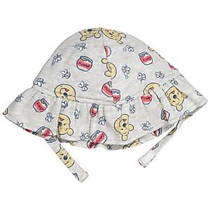 Disney Winnie the Pooh Newborn Baby Girls Snap Romper and Bucket Sun Hat Yellow 3-6 Months