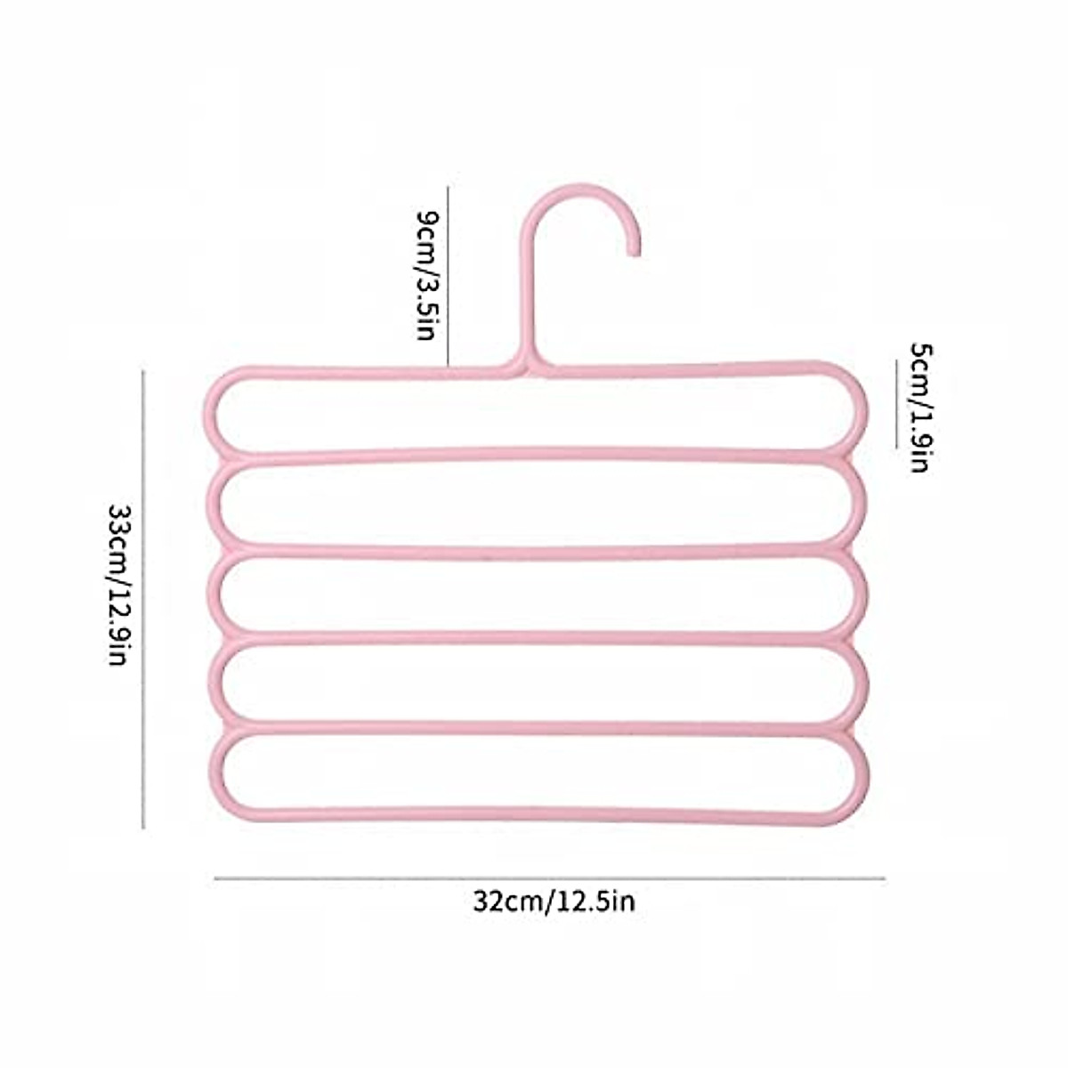 Color Non Slip Multi Layer Trouser Rack Multifunctional Wardrobe 5 Layer Hanging Pants Hanger Scarf Rack Silk Scarf Tie Hanger Space Saving Bottle Drying Rack (Pink, One Size)