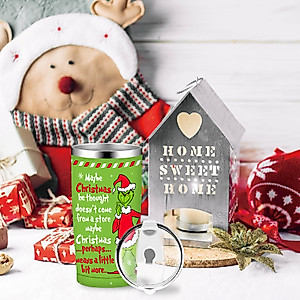 Arsemica Funny Christmas Tumbler, 20 oz Stainless Steel Insulated Travel Tumbler, Christmas Coffee Mug with Lid, Xmas Cups Keep Drinks Cold & Hot, Novelty Christmas Gifts for Women Men Coworkers