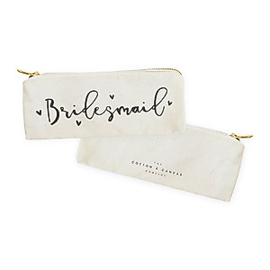 The Cotton & Canvas Co. Bridesmaid Wedding Cosmetic Pouch, Pencil Case, Bridal Party Gift and Travel Make Up Pouch