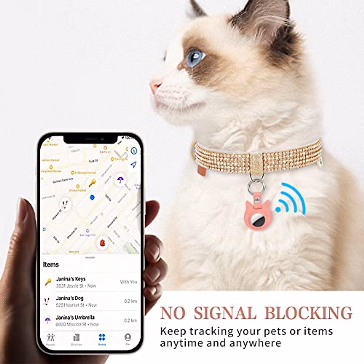 PetsHome AirTag Case for AirTag, Premium PU Leather Keychain AirTag Holder with Anti-Lost Key Ring Protective AirTag Cover, Pink