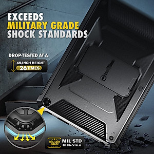 Fintie Case for Amazon Fire HD 8 & Fire HD 8 Plus Tablet (12th Generation, 2024/2022 Release) -[Tuatara] Rugged Unibody Hybrid Bumper Shockproof Kickstand Cover with Built-in Screen Protector, Black