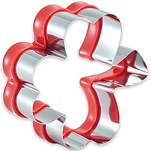 3 Pcs Clover Cookie Cutter Set 4.1" 3" 1.8", St. Patrick's Day Irish Shamrock Holiday Stainless Steel Cookie Cutter, Coated with Soft PVC for Protection