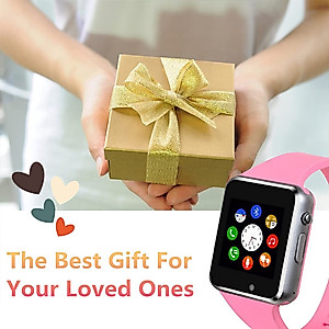 Amazqi Smart Watch with SD Card Pedometer Call Text Notification Music Player Camera Compatible with Android and iPhone (Partial Functions) for Women